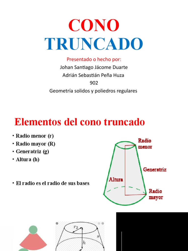 Características Y Fórmulas Del Cono Truncado Pdf
