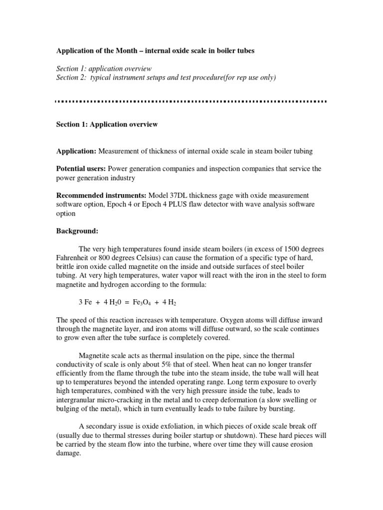 Measuring Internal Oxide Scale in Boilers | PDF | Boiler | Vacuum Tube