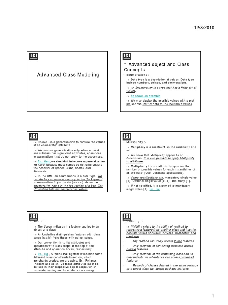 Advanced Class Modeling Pdf Inheritance Object Oriented