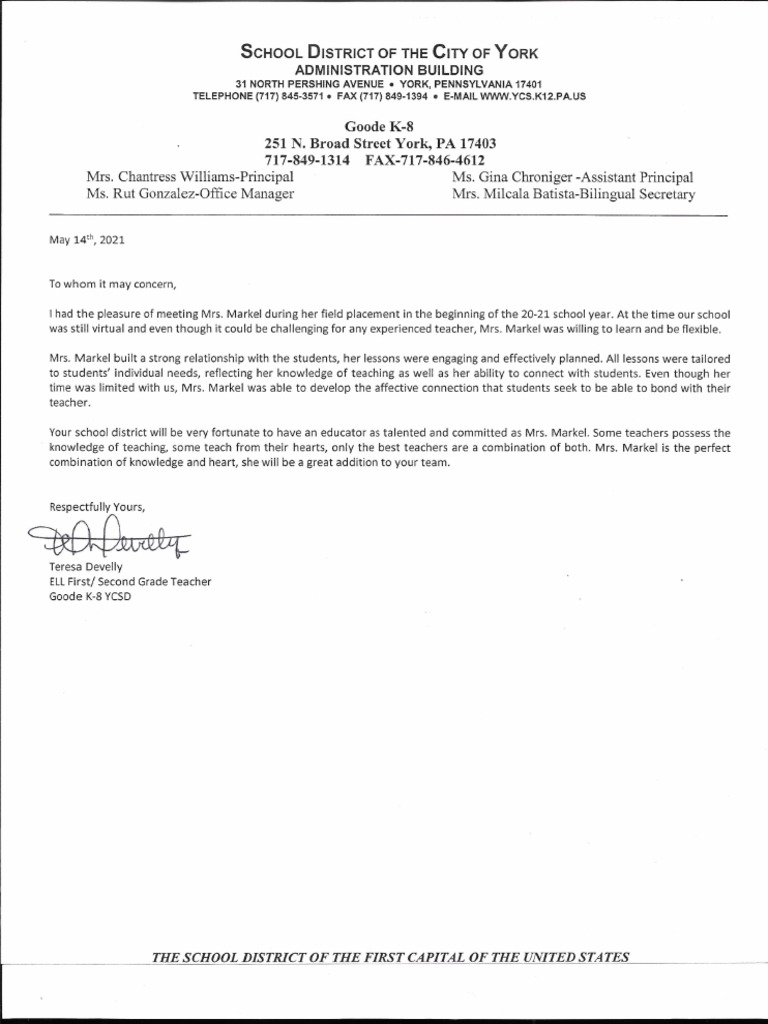 Letter of Recommendation - TD | PDF