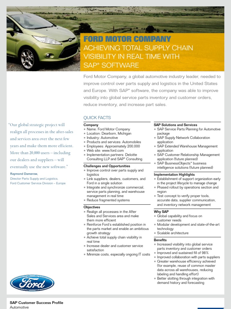 Ford Motor Company | PDF | Supply Chain | Sap Se