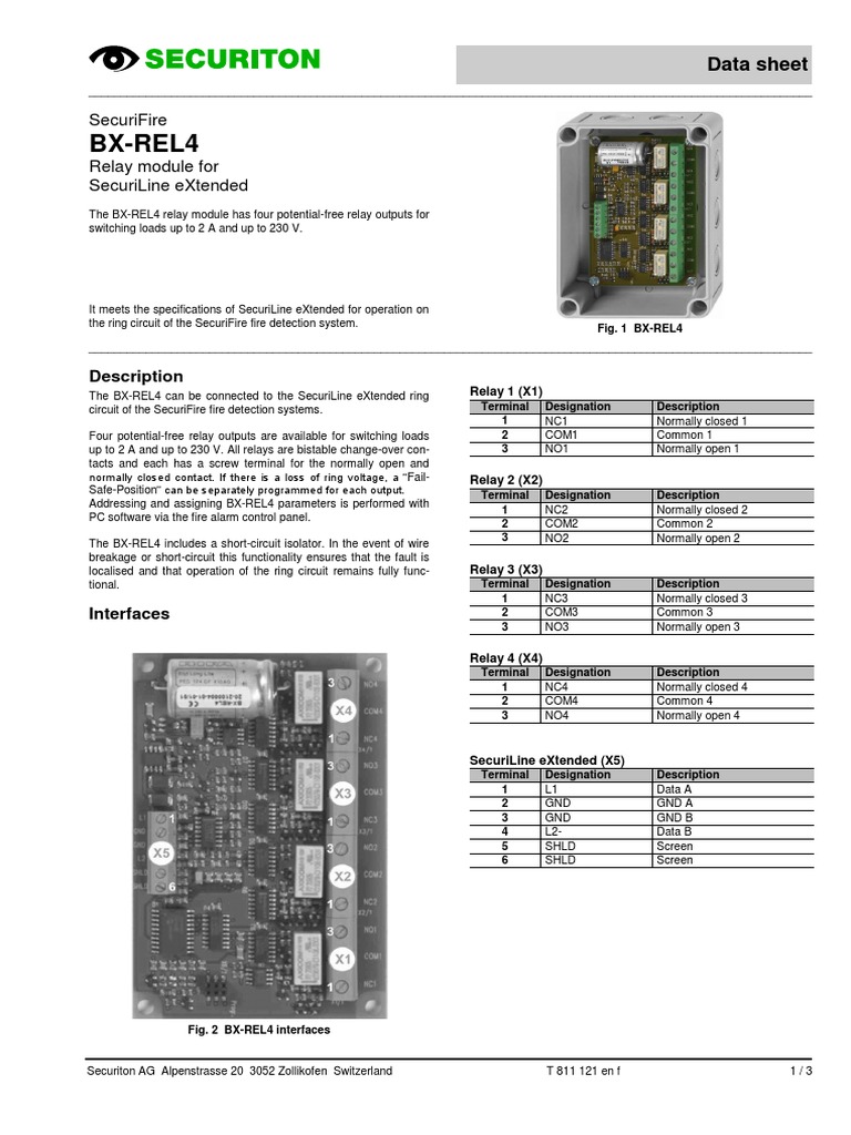 BX REL4 DS T811121en F | PDF | Relay | Switch