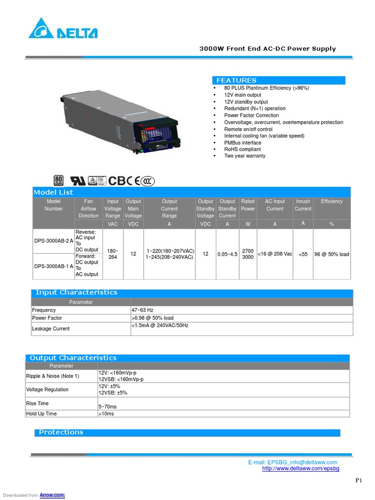 Datasheet 3000w | PDF | Power Supply | Manufactured Goods