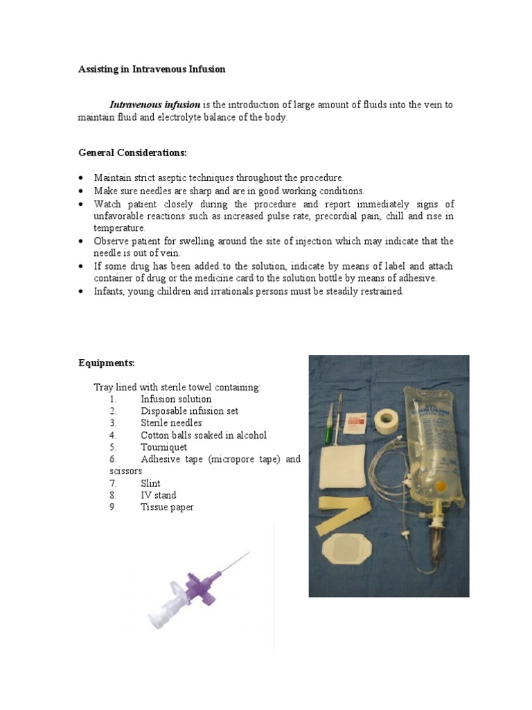 IV Infusion Procedure Guidelines | PDF | Intravenous Therapy | Clinical ...