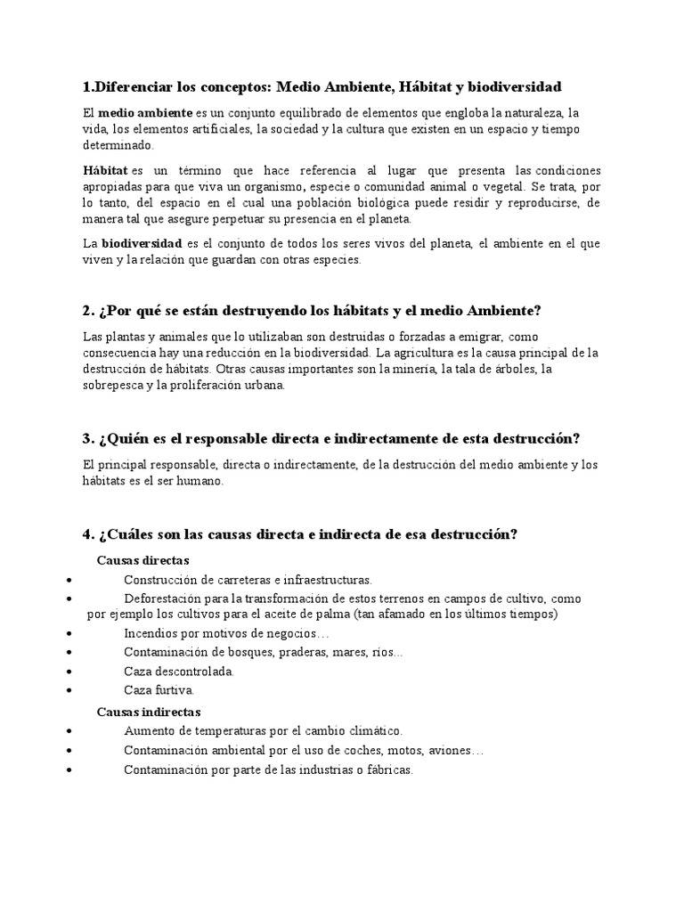 Destrucción Del Medio Ambiente y Del Hábitat | PDF | Destrucción del ...