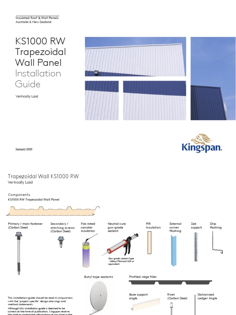 Kingspan - Trapezoidal Wall KS1000 RW - Installation Guide - Vertically ...