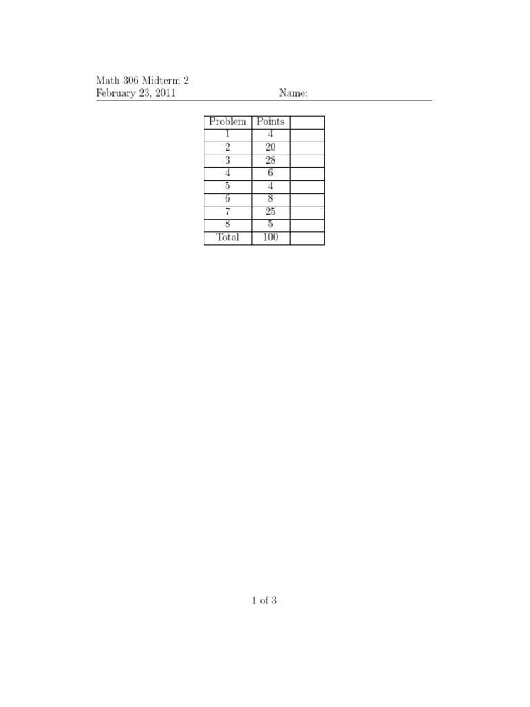 Midterm 2 | PDF | Mathematical Objects | Elementary Mathematics