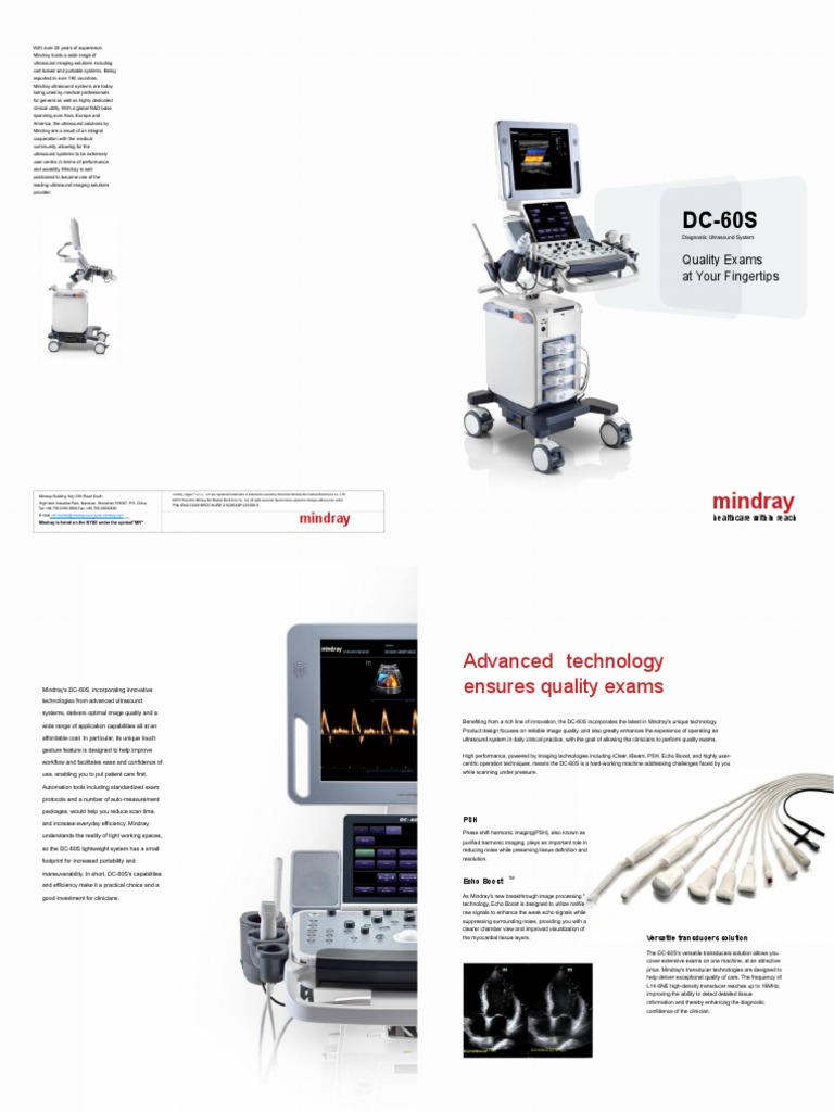 Mindray DC 60 Ultrasound Machine | PDF | Medical Imaging | Medical ...