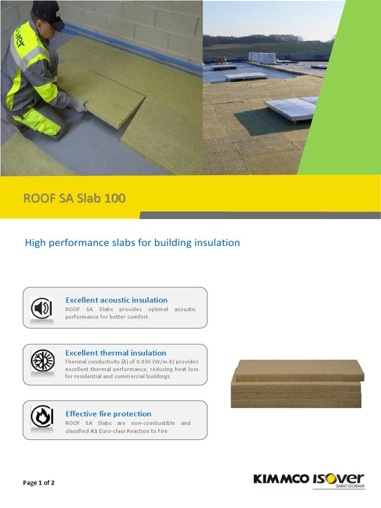 Kimmco Isover-Tds-Roof Sa Slab 100 0 | PDF | Building Insulation ...