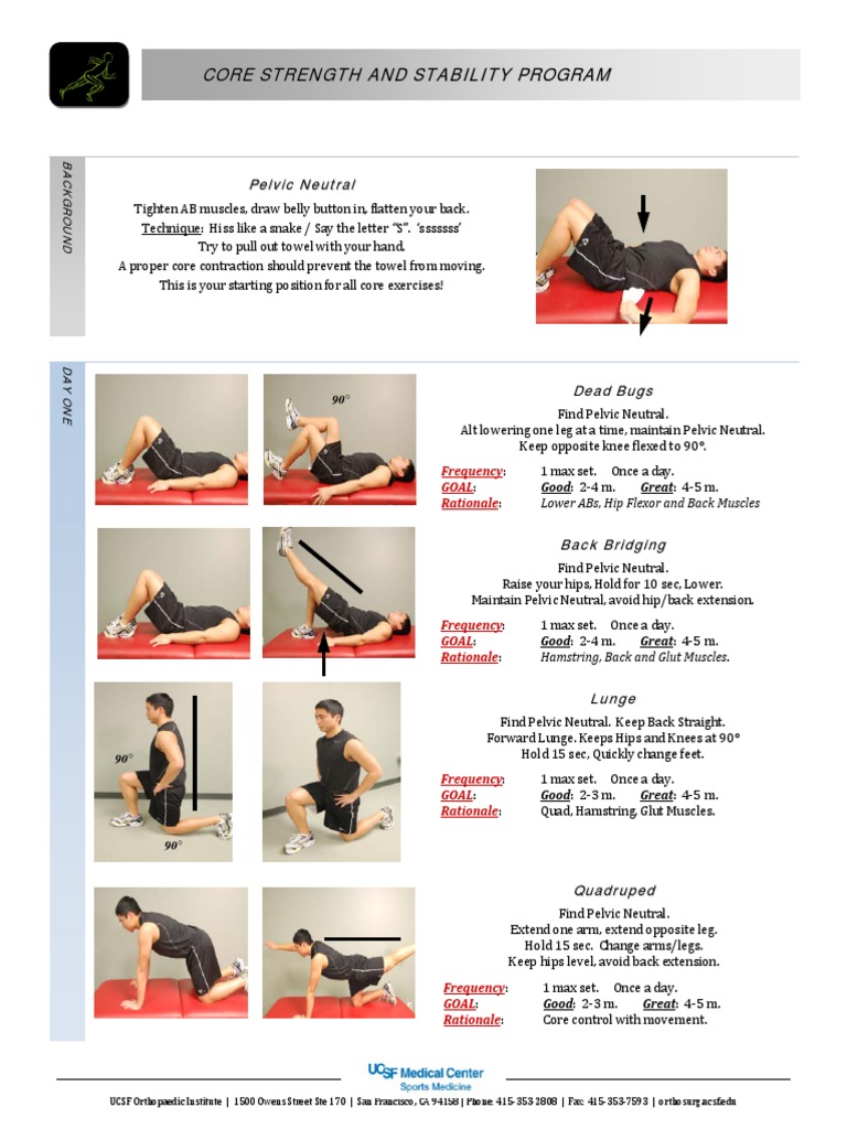 Core Strengthening Protocol | PDF | Anatomical Terms Of Motion | Pelvis