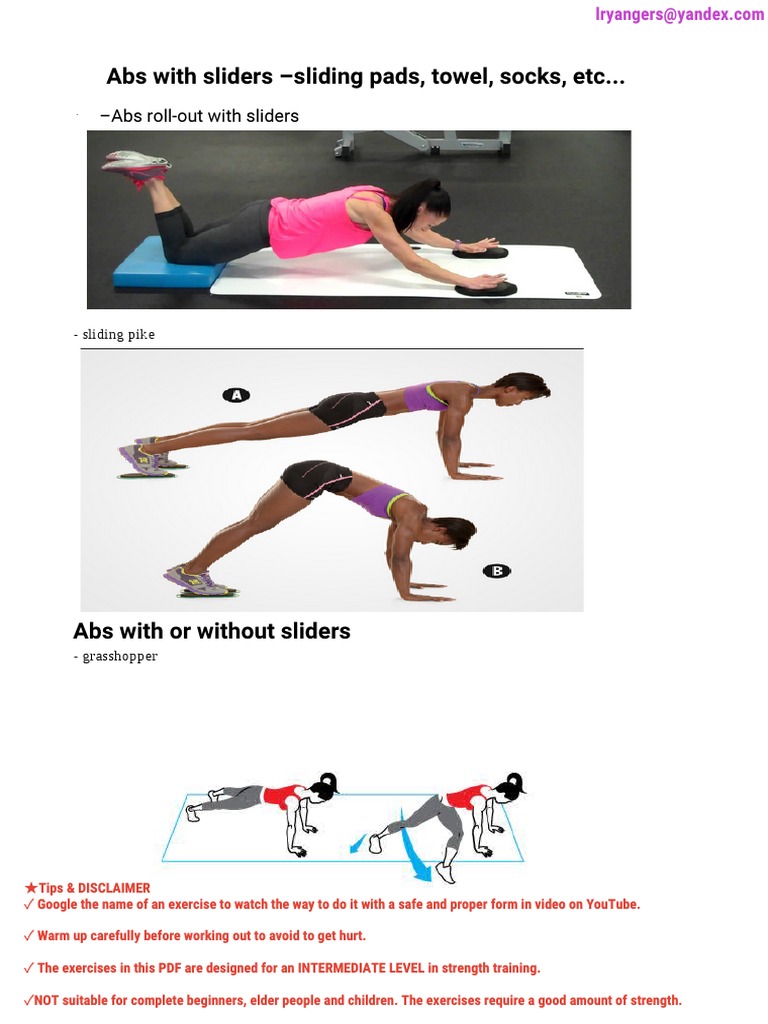 Abs With Sliders - Sliding Pads, Towel, Socks, Etc.. | PDF | Physical ...