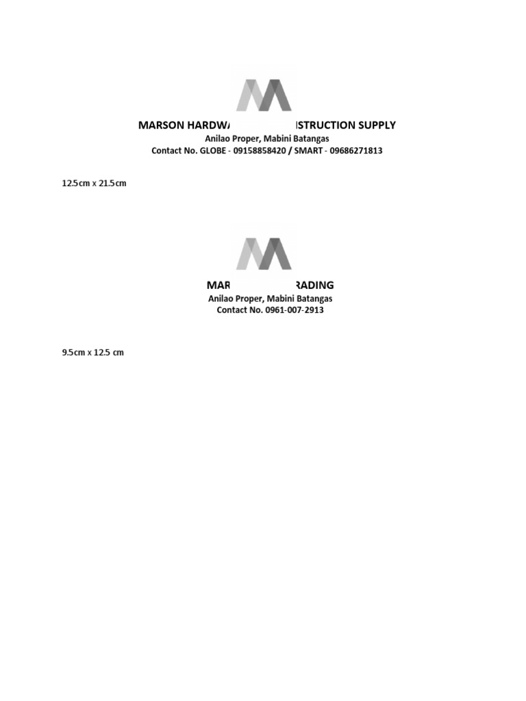 Marson Hardware and Construction Supply | PDF