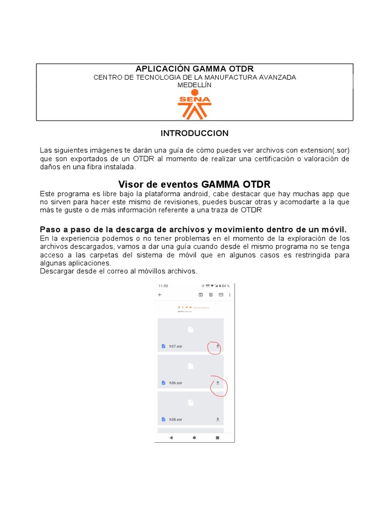 Guía para usar Gamma OTDR en Android | PDF | Archivo de computadora ...