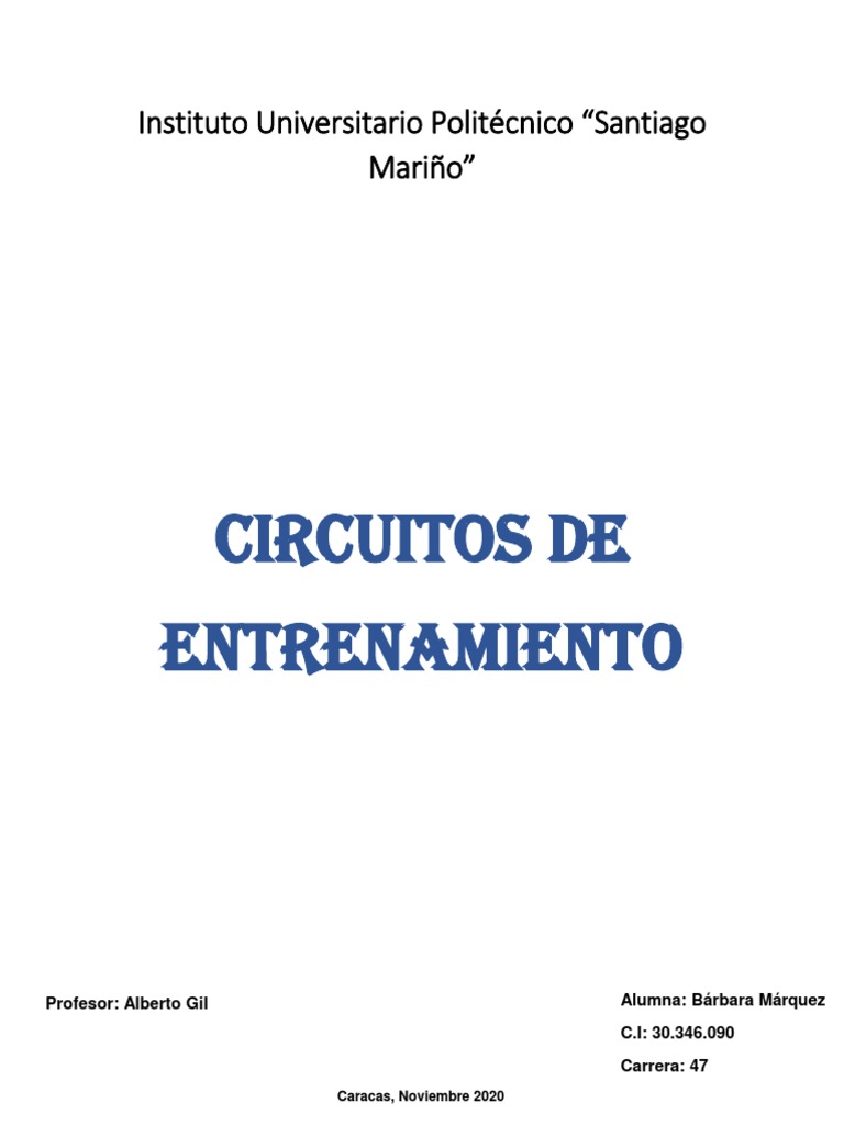 Circuitos de Entrenamiento | PDF | Entrenamiento de circuito | Ejercicio físico