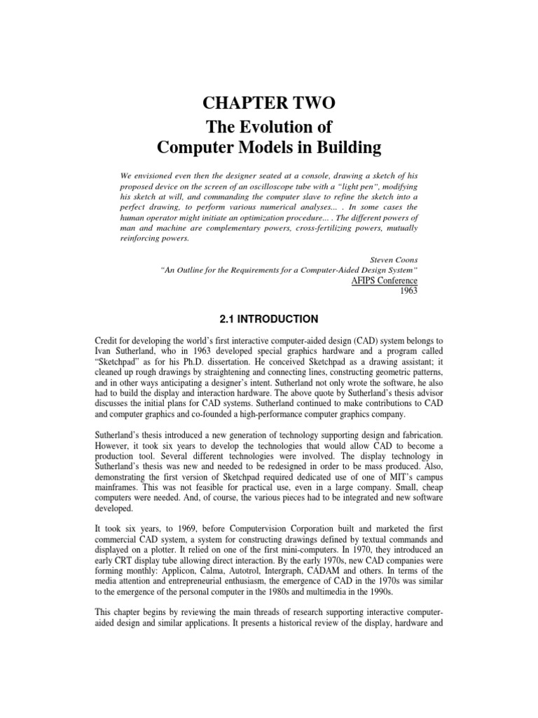 Building Product Models Chapter 2 The Evolution of Computer Models of ...