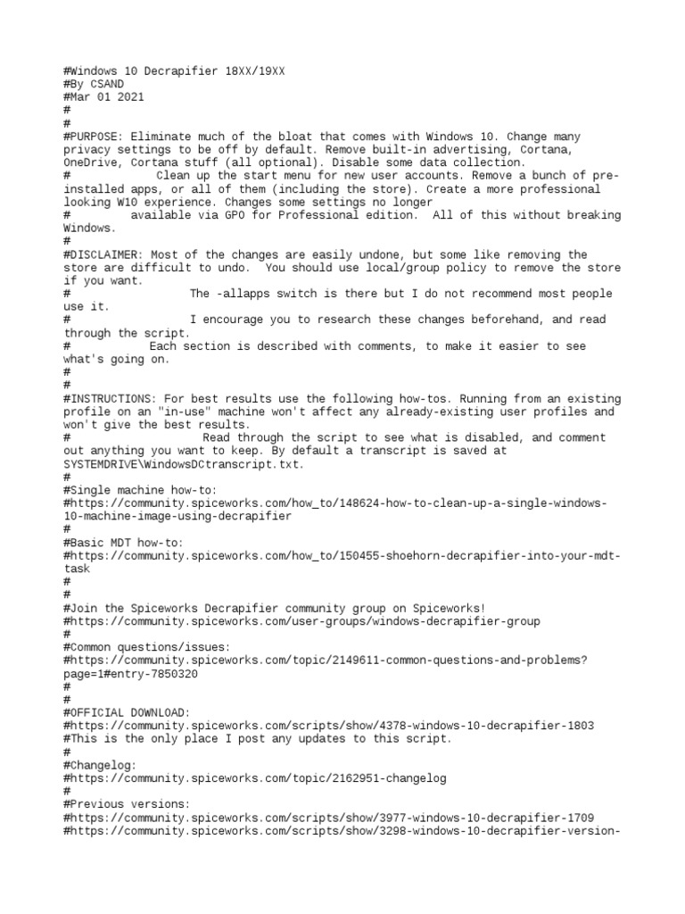 Windows 10 Decrapifier, 18XX - 19XX - 2XXX | PDF | Windows Registry ...