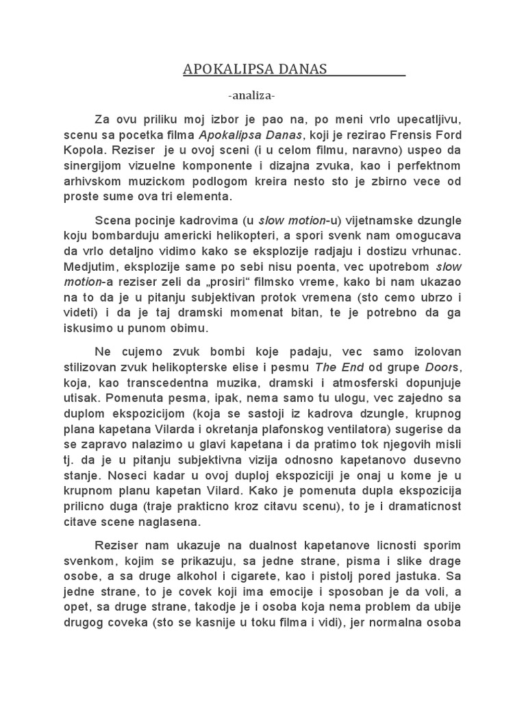 Apokalipsa Danas - Analiza by Uros Ramic | PDF