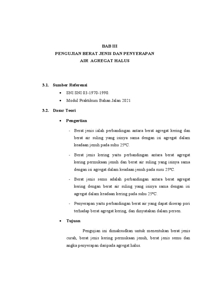 BAB III Pengujian Kebersihan Agreat Halus | PDF