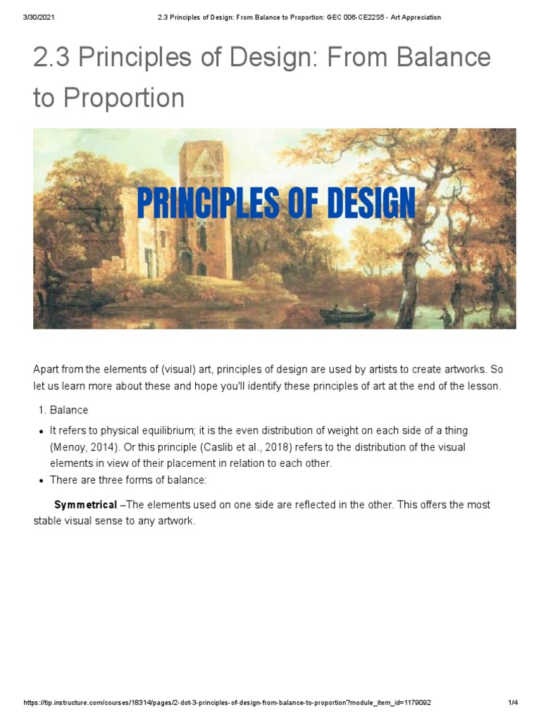 2.3 Principles of Design From Balance To Proportion | Download Free PDF ...