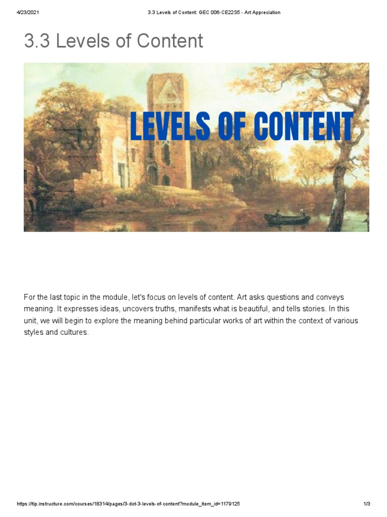3.3 Levels of Content | PDF | Human Communication | Psychology