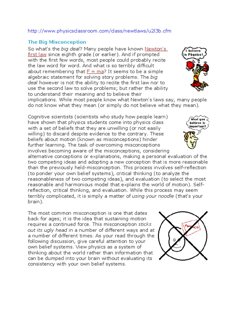 The Big Misconception (Forces - Physics) | PDF | Friction | Force