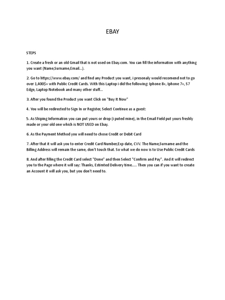 EBay Method | PDF