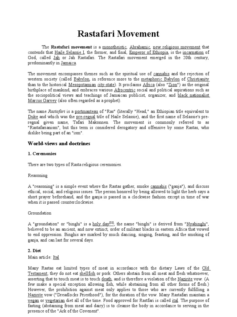 Rastafari Movement | PDF | Entertainment (General) | Religion And Belief