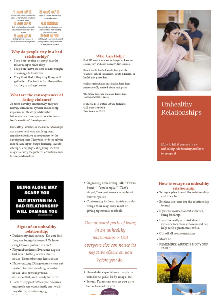 Unhealthy Relationship Pamphlet | PDF | Adolescence | Violence
