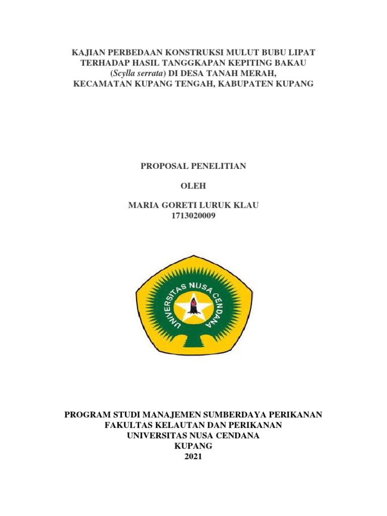 Proposal Maria Goreti Luruk Klau | PDF