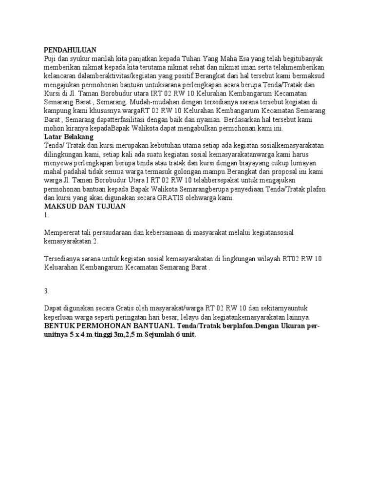 Proposal Pengadaan Tenda | PDF