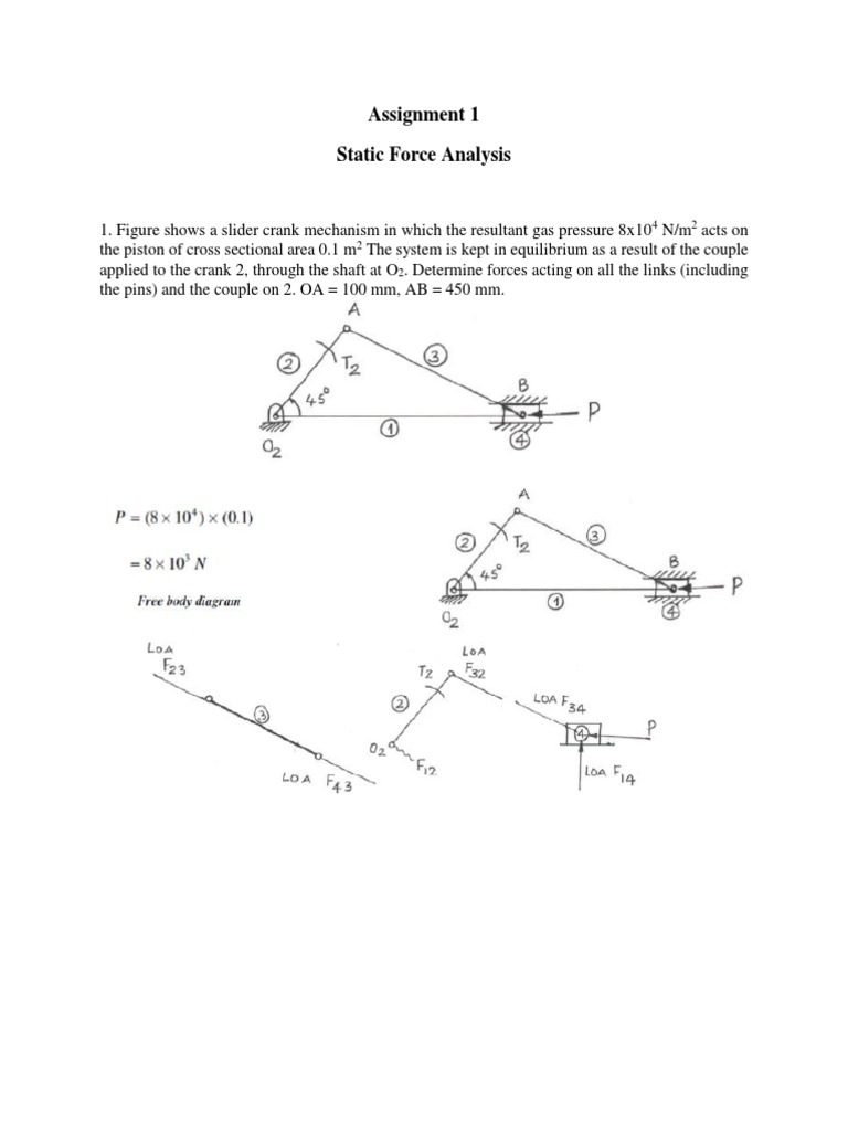 Assignment 1 Static Force Analysis | PDF