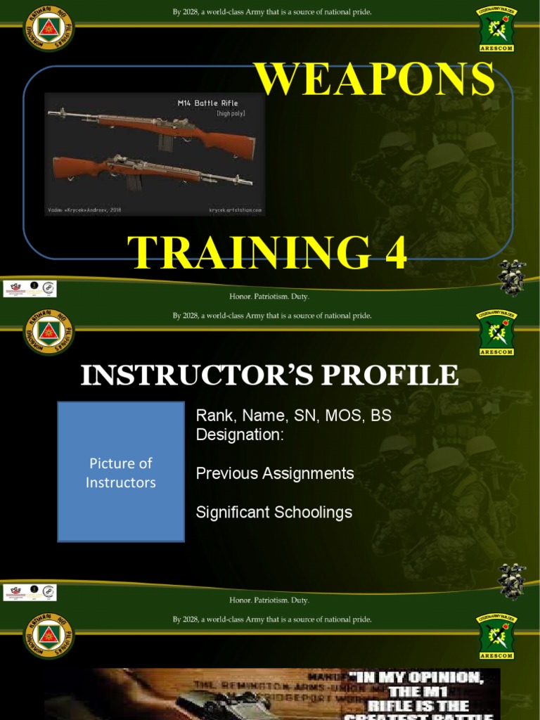 M14 Rifle Training Overview | PDF | Firearm Components | Ammunition