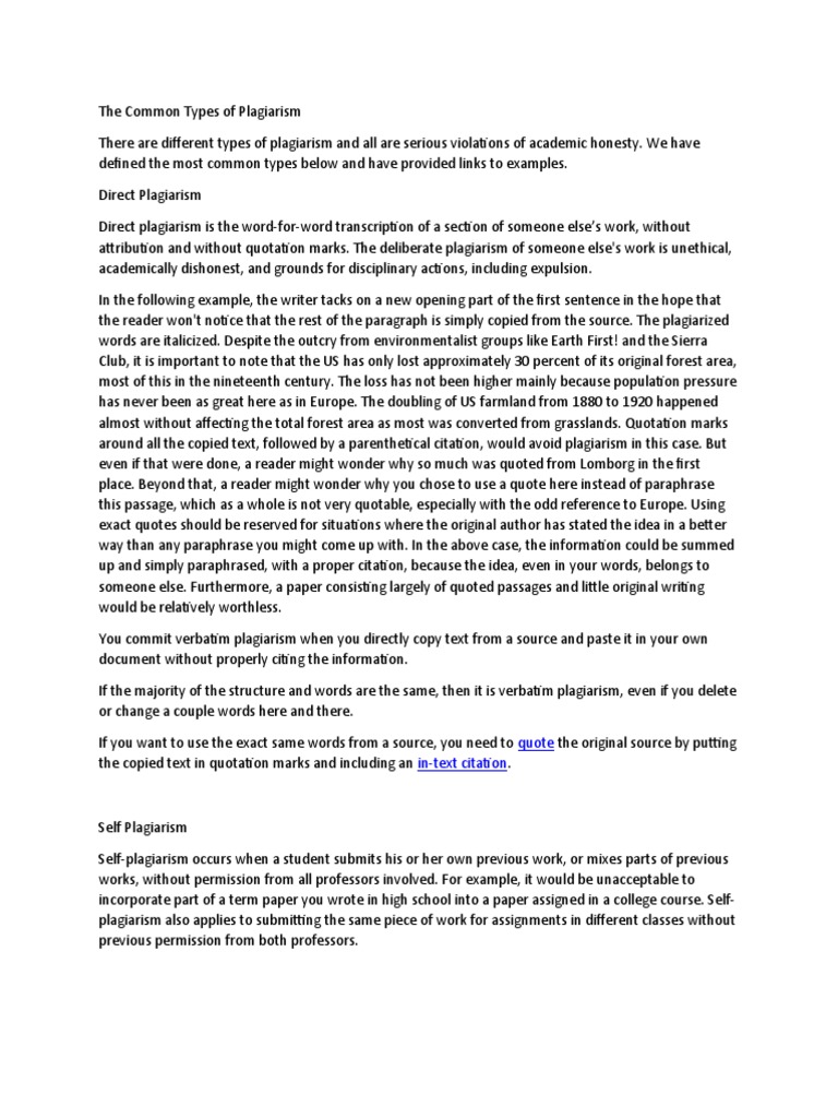 Plagiarism Types Info (Net) | PDF | Citation | Plagiarism
