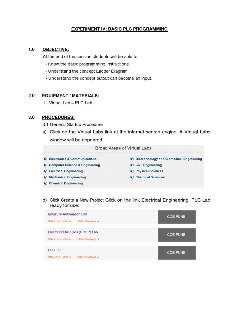 EXPERIMENT 6 BASIC PLC PROGRAMMING Virtual PLC | PDF | Programmable Logic Controller | Systems ...