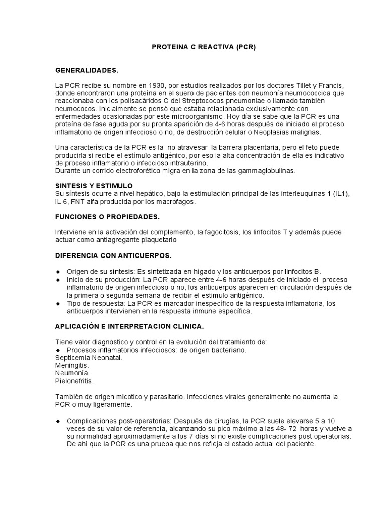Proteina C Reactiva | PDF | Proteína C-reactiva | Inflamación