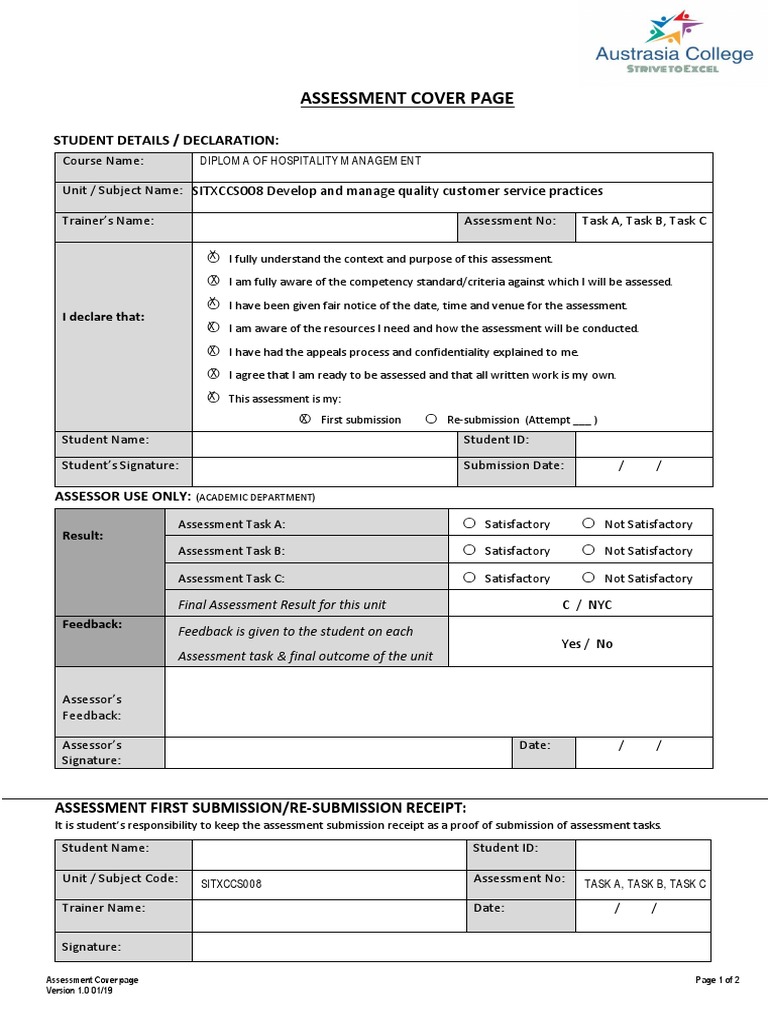SITXCCS008 Assessment Task CH | PDF | Competence (Human Resources) | Policy