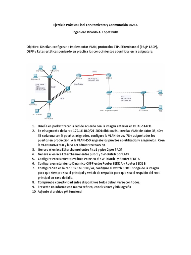 Ejercicio Práctico Final Enrutamiento y Conmutación | PDF | Informática