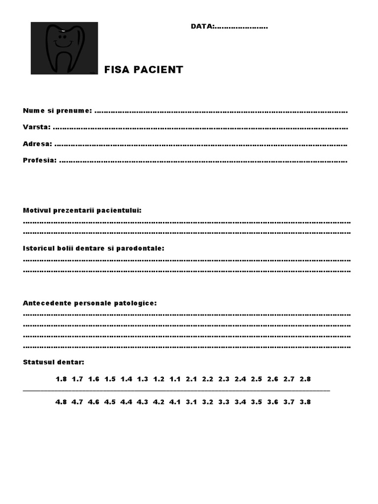Model Fisa Pacient | PDF