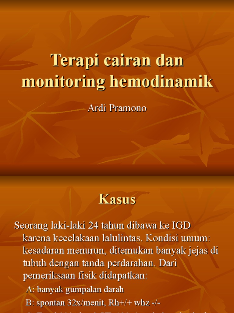 Terapi Cairan Dan Monitoring Hemodinamik | PDF