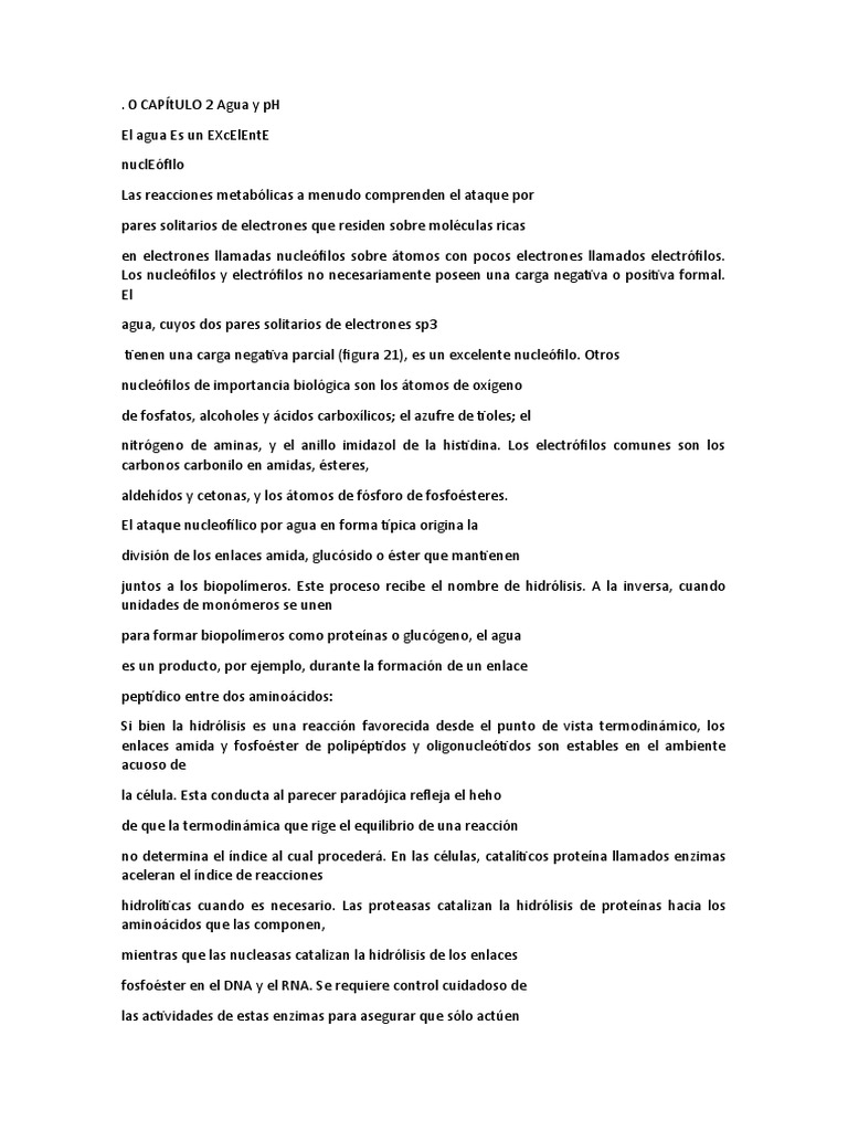 Agua como nucleófilo en reacciones | PDF | Constante de disociación ...