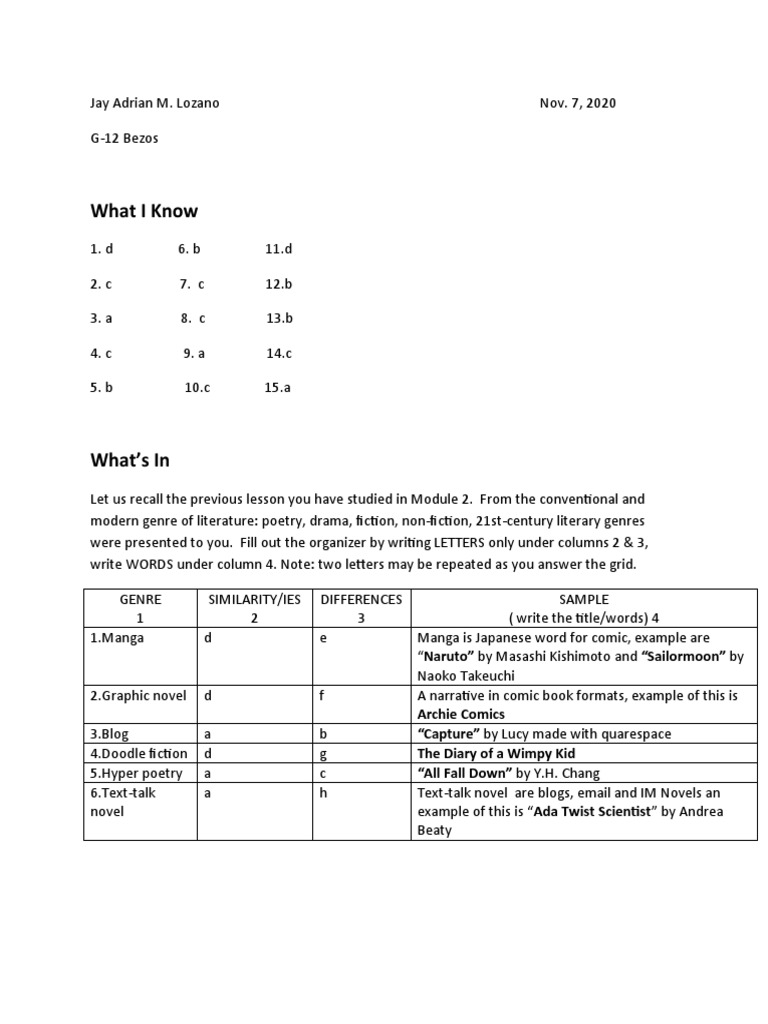 21st Module 3... Grade 12 Bezos | PDF | Poetry