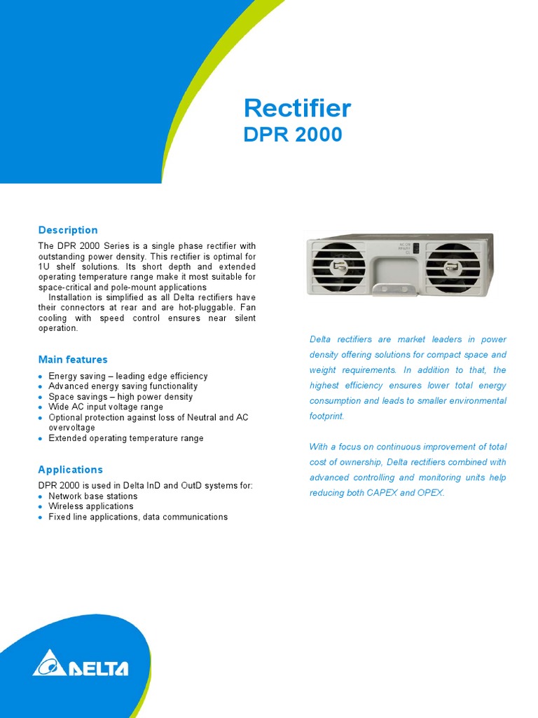 Rectifier DPR2000 | PDF | Rectifier | Alternating Current
