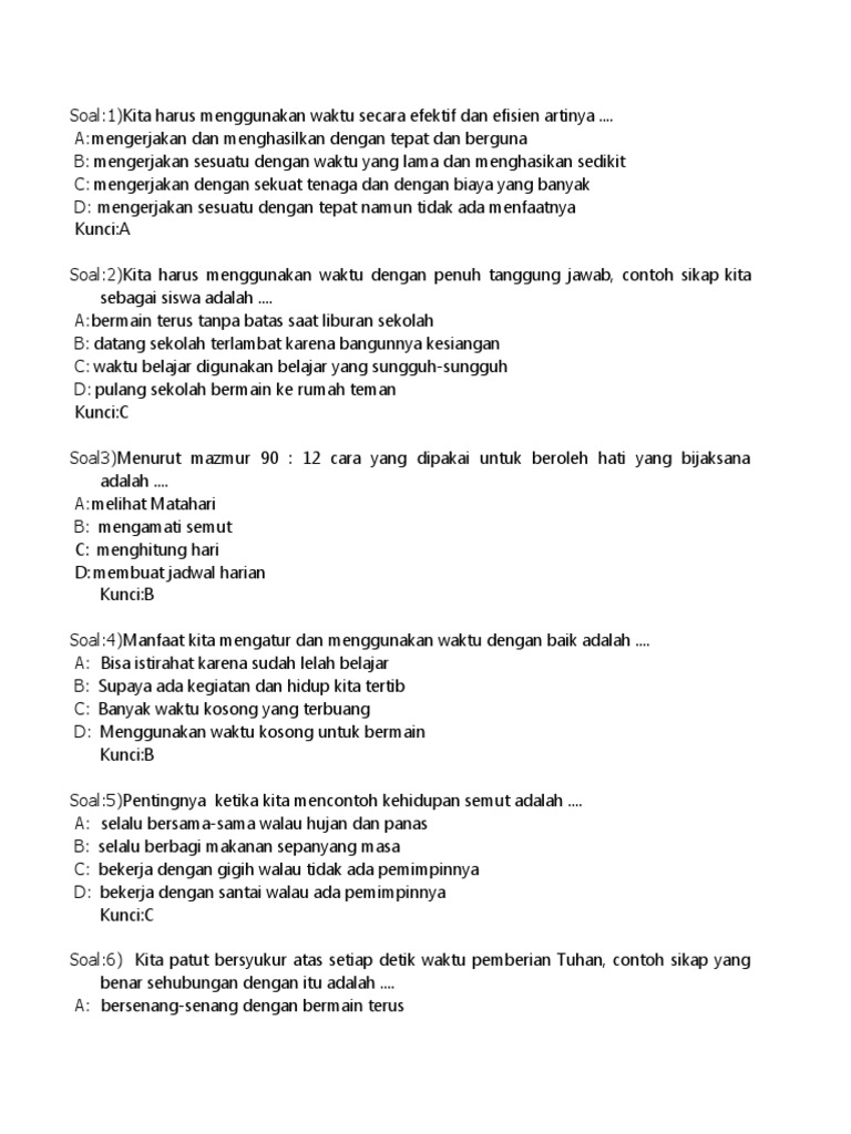 Soal Pak Kelas 7 | PDF