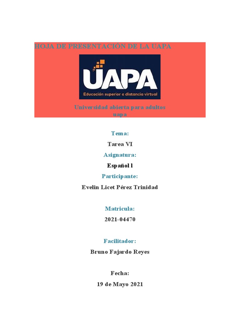 Tarea Vi Lengua Española | PDF
