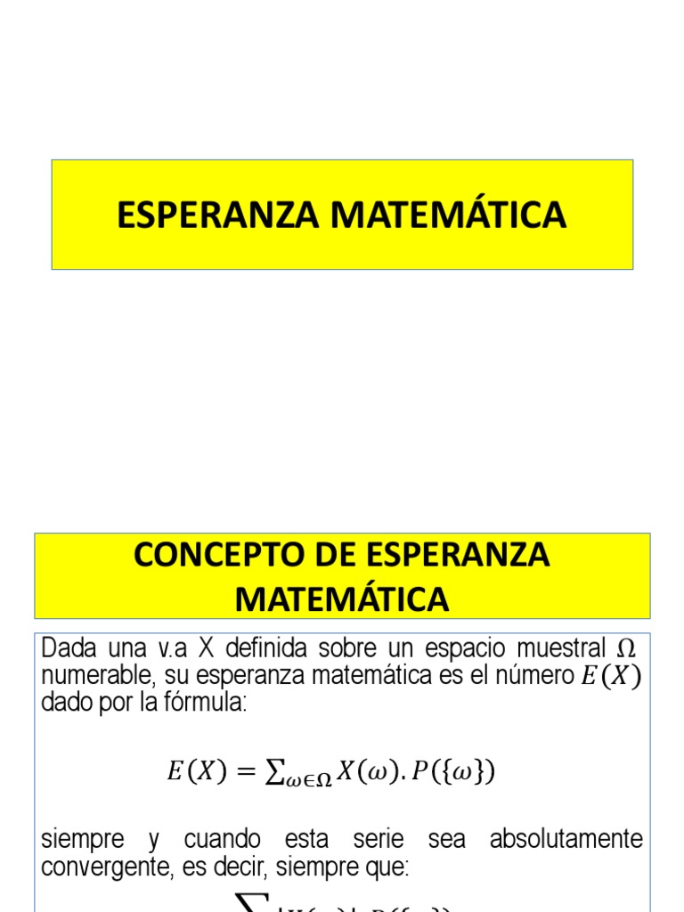 Esperanza Matematica Momentos Varianza | PDF | Variable aleatoria ...