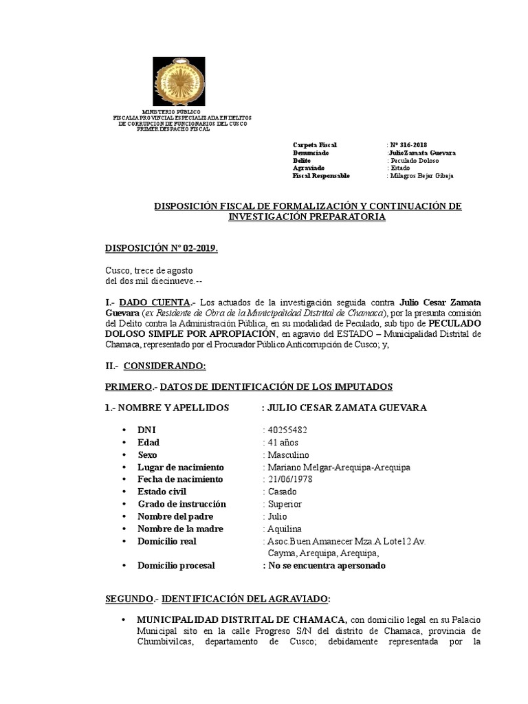 Modelo de Formalización 1 | PDF | Estatuto de limitaciones | Derecho penal