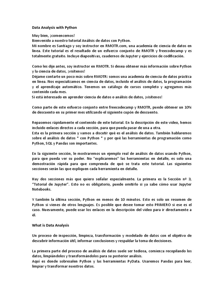 Data Analysis With Python Pdf Python Lenguaje De Programación 0226