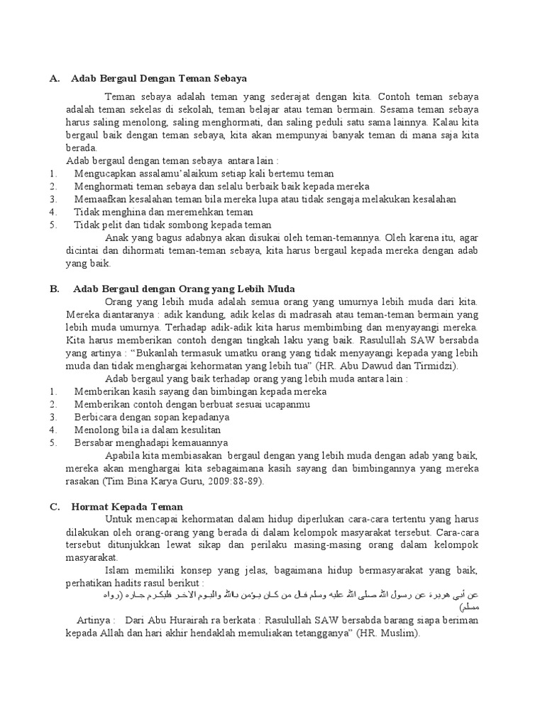 Adab Bergaul dan Memilih Teman | PDF | Agama & Spiritualitas