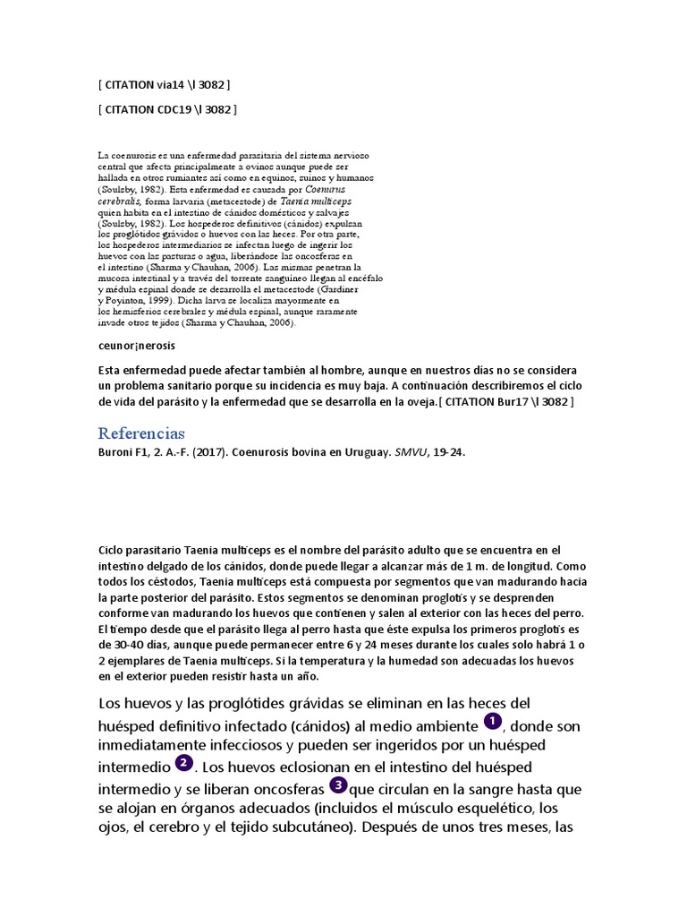 Taenia Multiceps | PDF | Especialidades Medicas | Biología