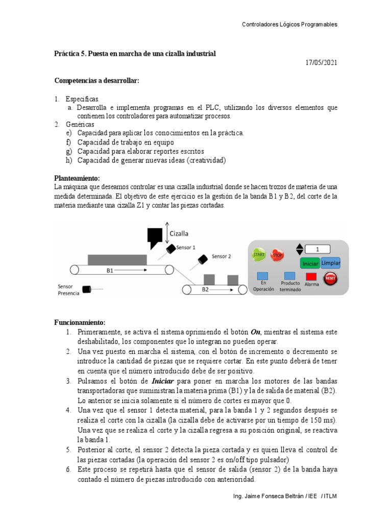 Practica 5 PLC | PDF | Controlador lógico programable | Ingeniería ...